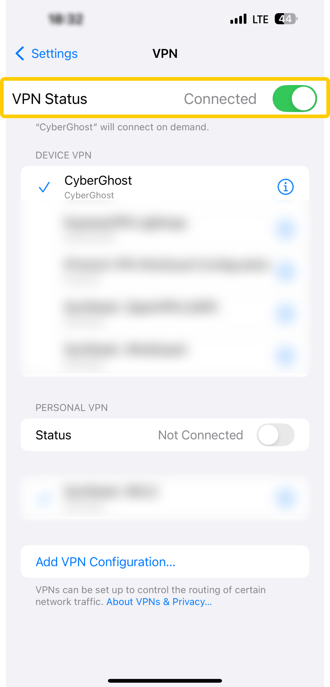 How to Turn off a VPN on iPhone | CyberGhost VPN